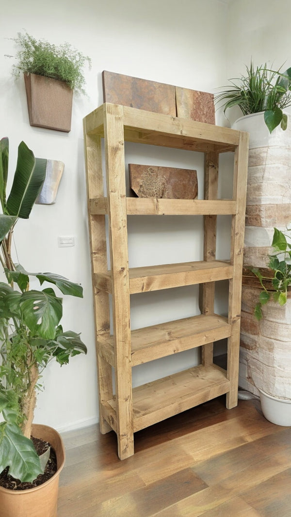 Urban Scaffold Wood Bookshelf - Sleek Open-Concept Storage | Contempor